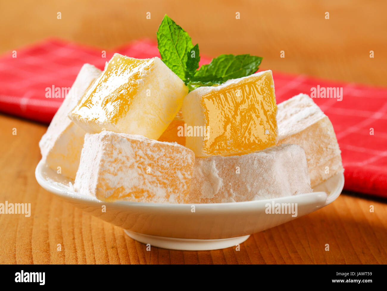Greek loukoumi (Turkish delight) with delicious Mastic flavor Stock ...