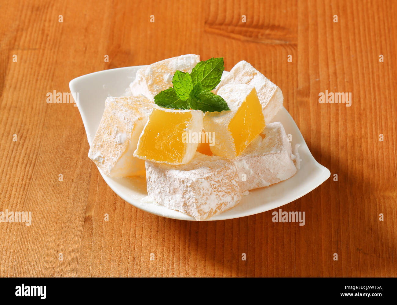 Greek loukoumi (Turkish delight) with delicious Mastic flavor Stock ...