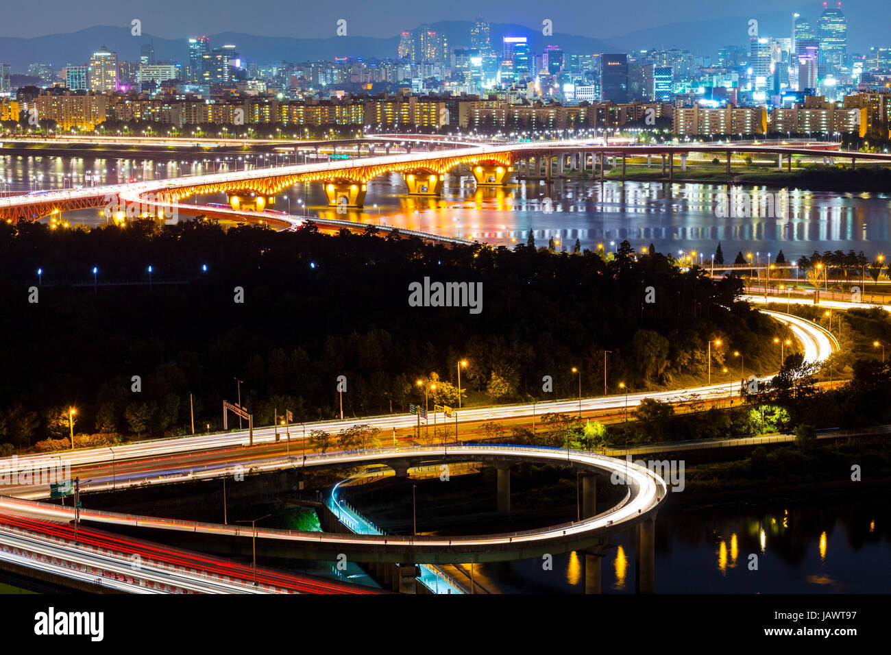 Seoul city night Stock Photo - Alamy