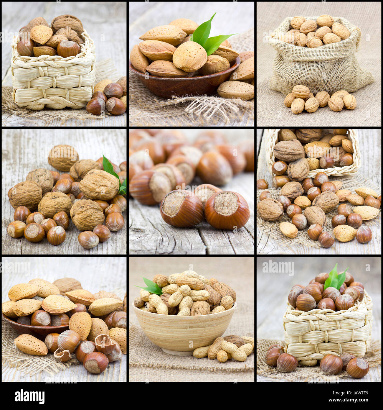 collage with nuts Stock Photo - Alamy