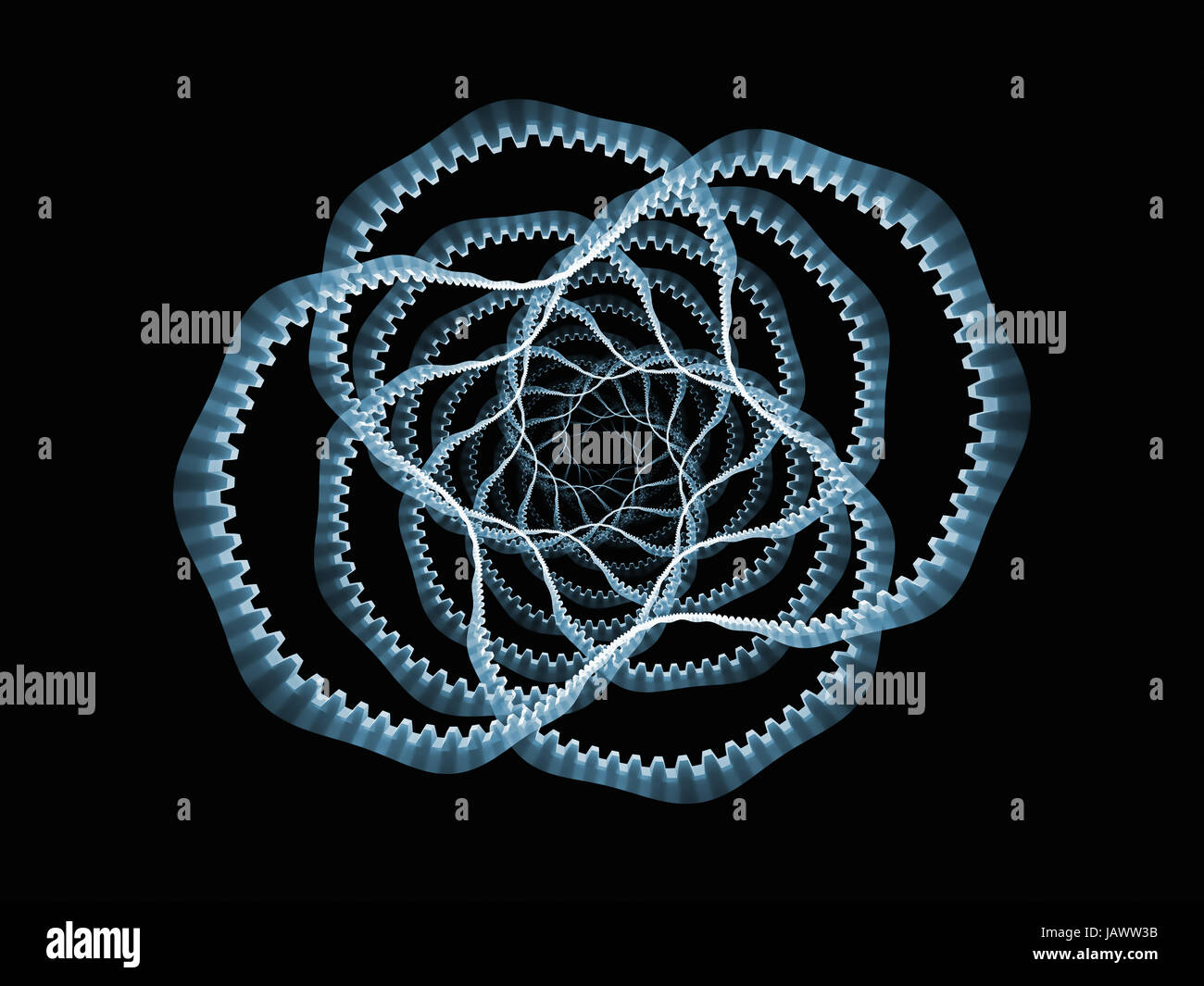 Blue Gears series. Background of blue fractal gear elements for your ...