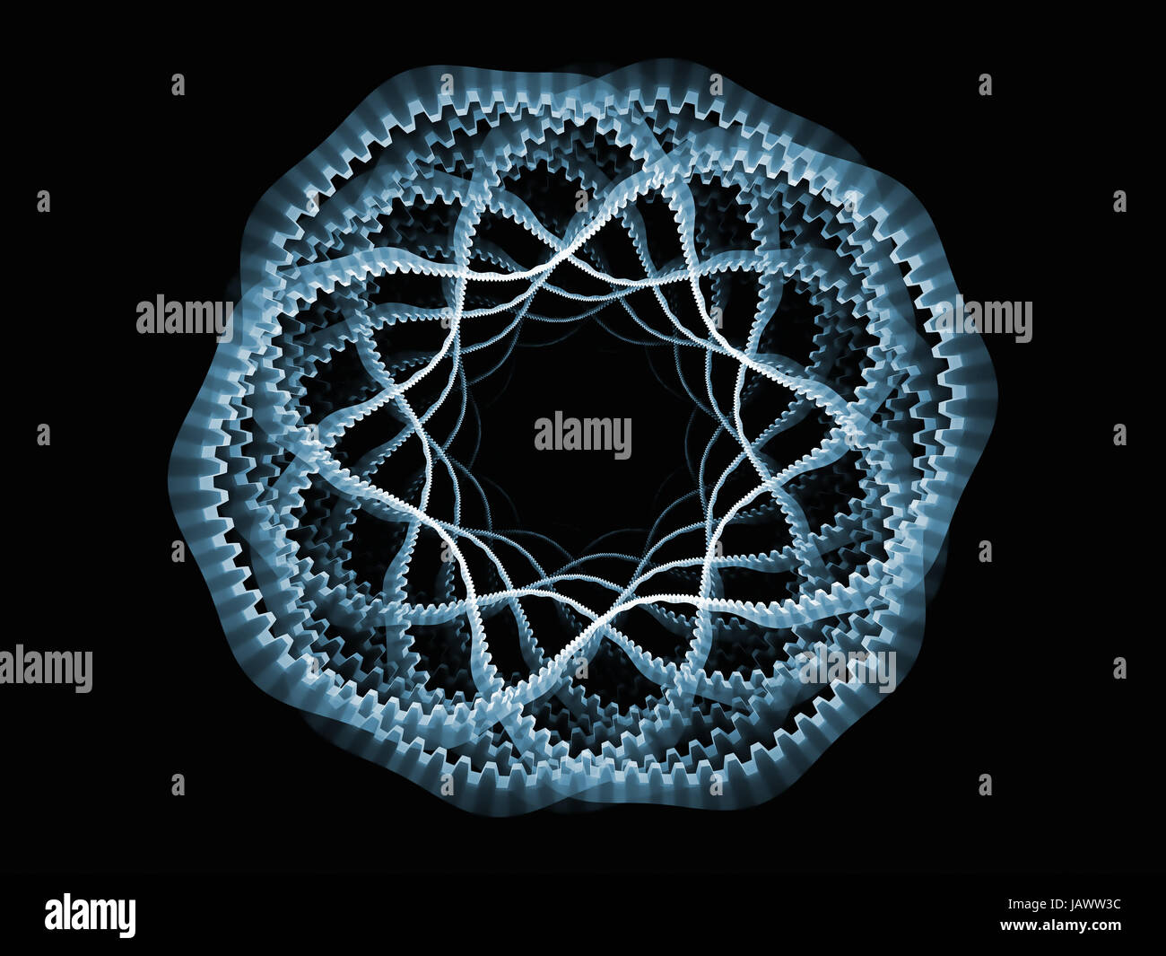 Blue Gears series. Background of blue fractal gear elements for your ...