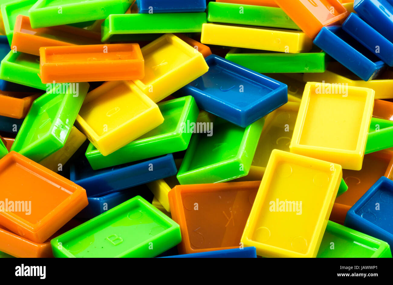 Different colored plastic blocks Stock Photo - Alamy