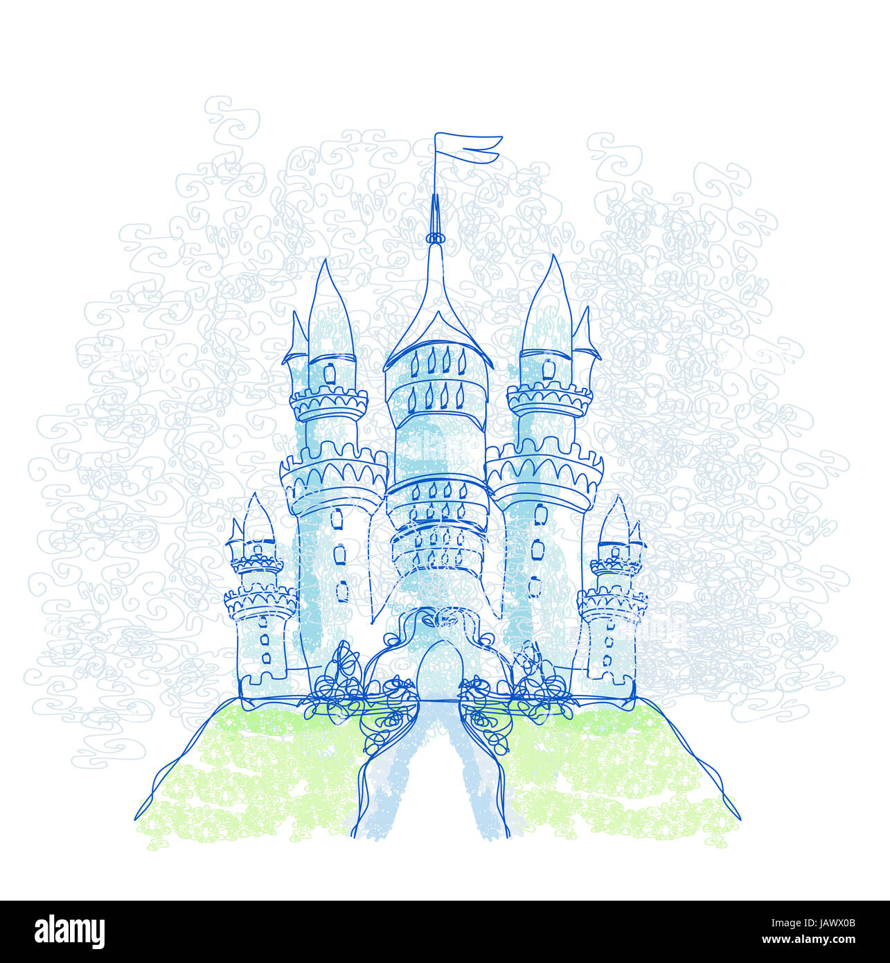 Doodle Sketchy Castle Vector Illustration Stock Photo - Alamy