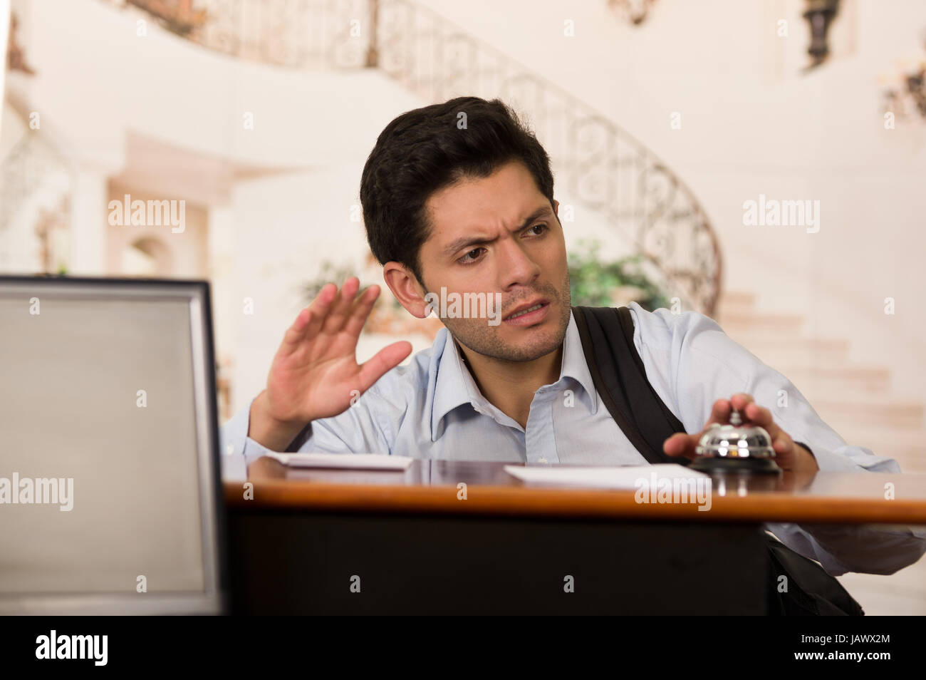 Angry receptionist hi-res stock photography and images - Alamy