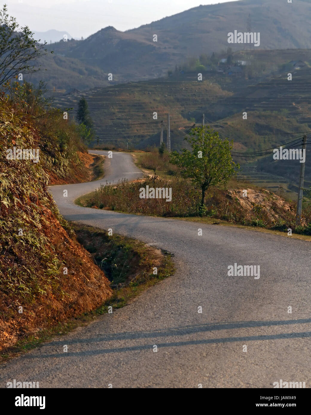 Curve pavement Road in Sapa, Vietnam Stock Photo - Alamy
