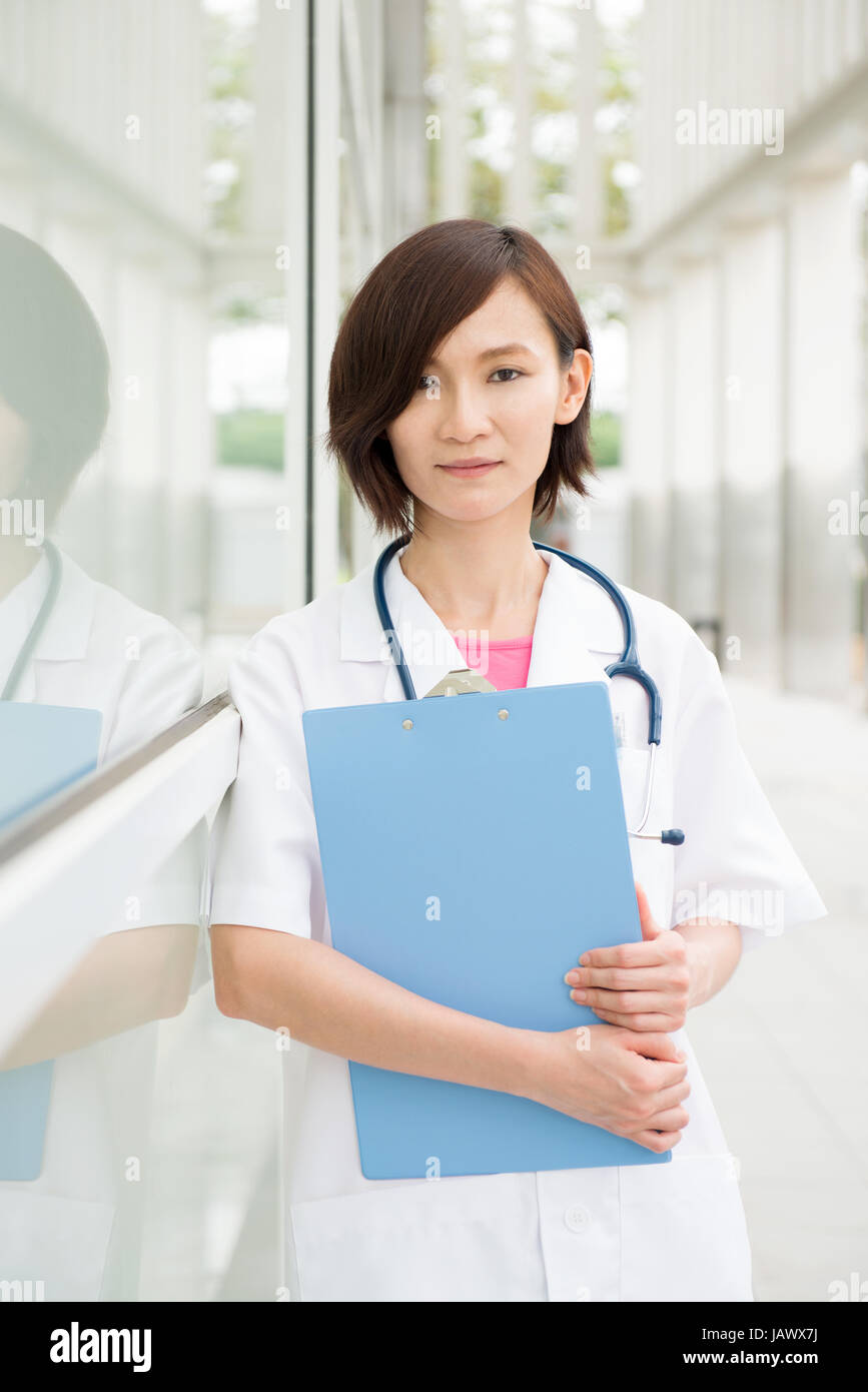 Portrait of Asian Chinese medical people at the hospital corridor Stock ...