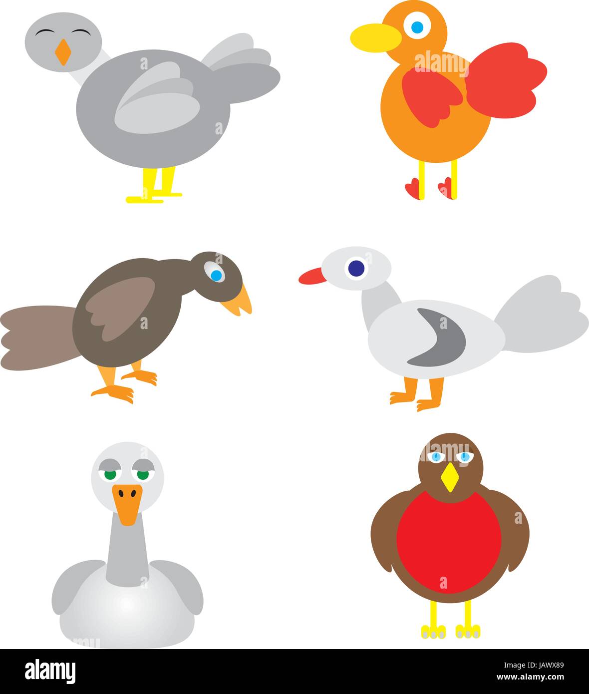 Collection of Simple Cartoon Bird Vectors Stock Vector Image & Art - Alamy