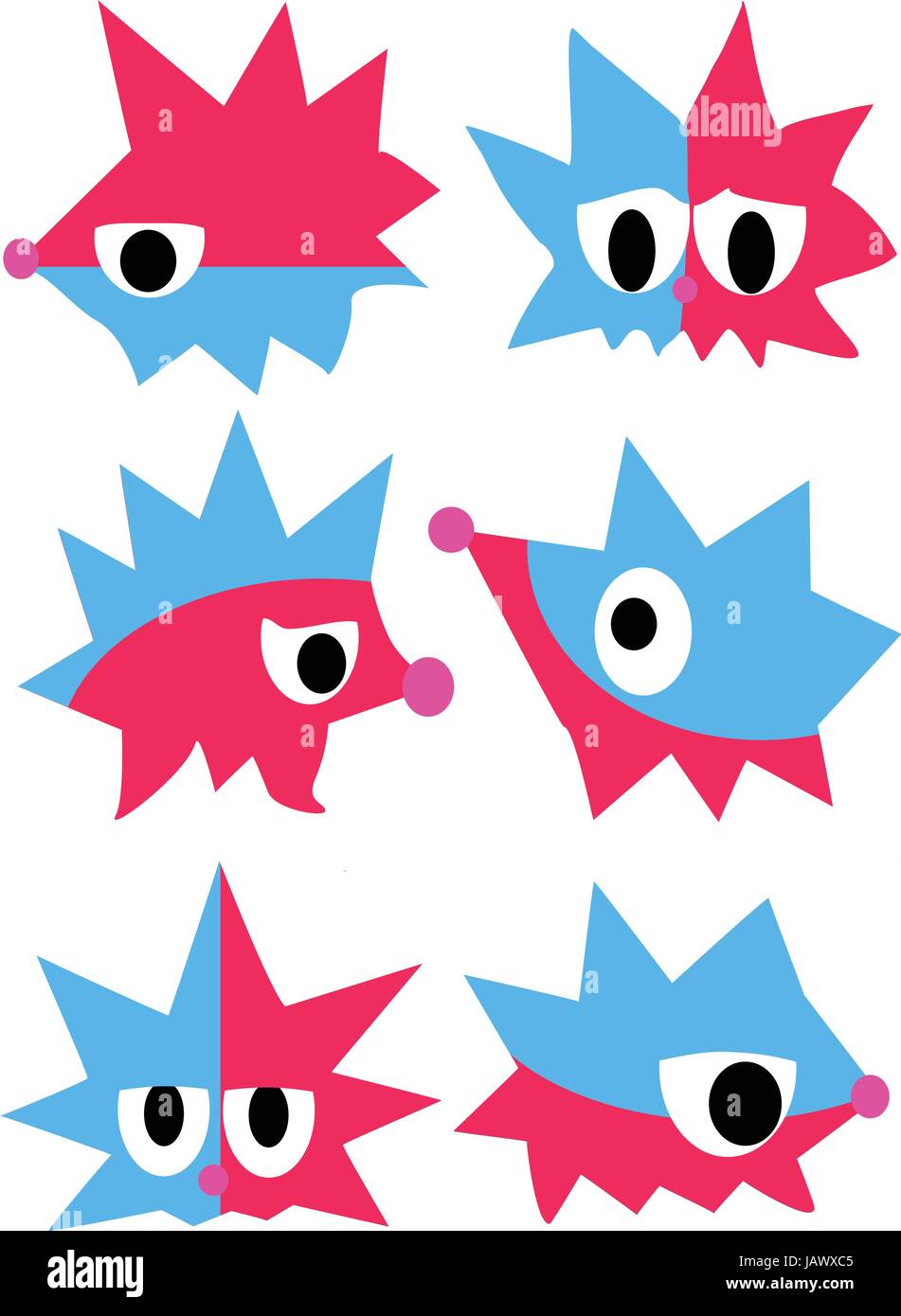 Abstract Simple Shaped Hedgehogs Vector Illustration Stock Vector Image ...