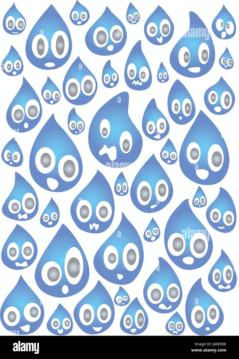 Cartoon Rain Drops With Faces Stock Vector Image & Art - Alamy