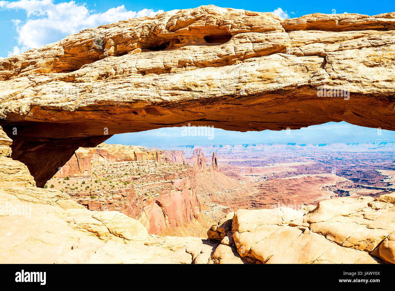 famous Mesa Arch near Moab city, Utah, USA Stock Photo - Alamy