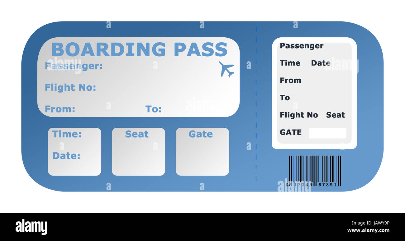 Aircraft boarding pass isolated on a white background Stock Photo - Alamy