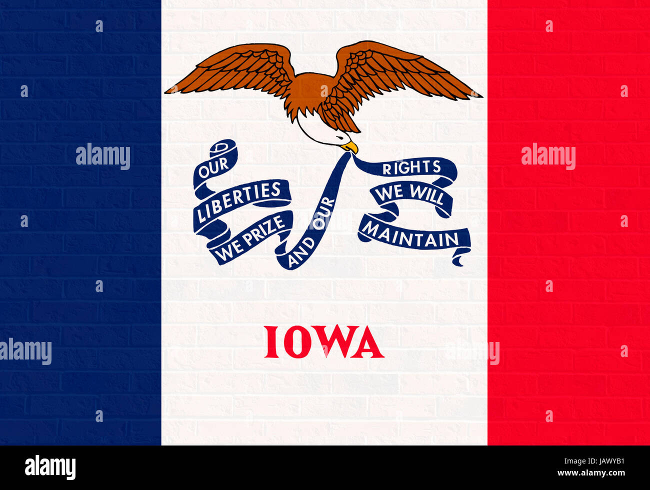 Iowa state flag of America, isolated on white background Stock Photo ...