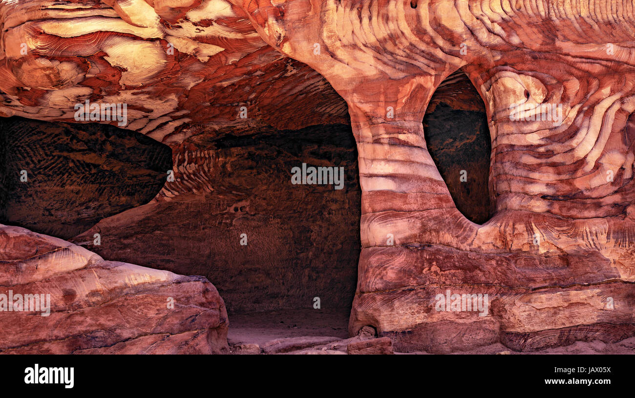 City of Petra in Jordan with unique rock structure Stock Photo - Alamy