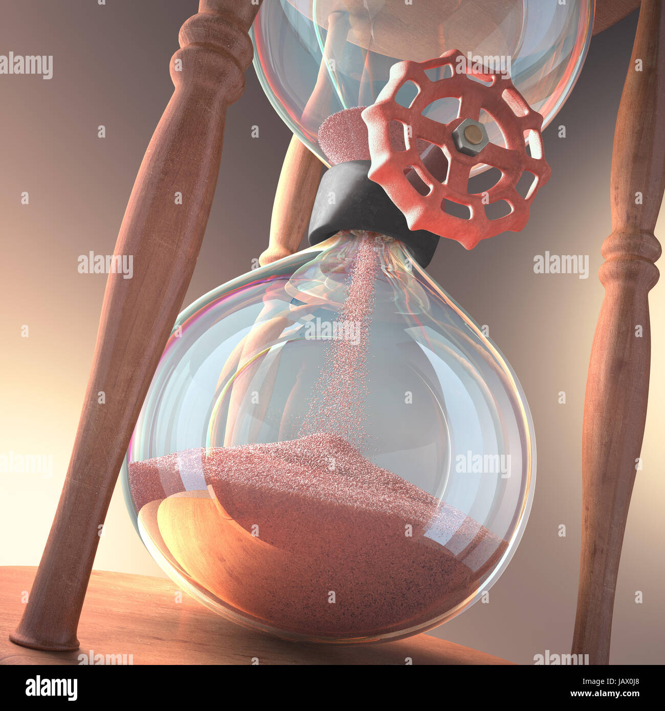 Hourglass counting the time. Stop time closing the valve Stock Photo ...