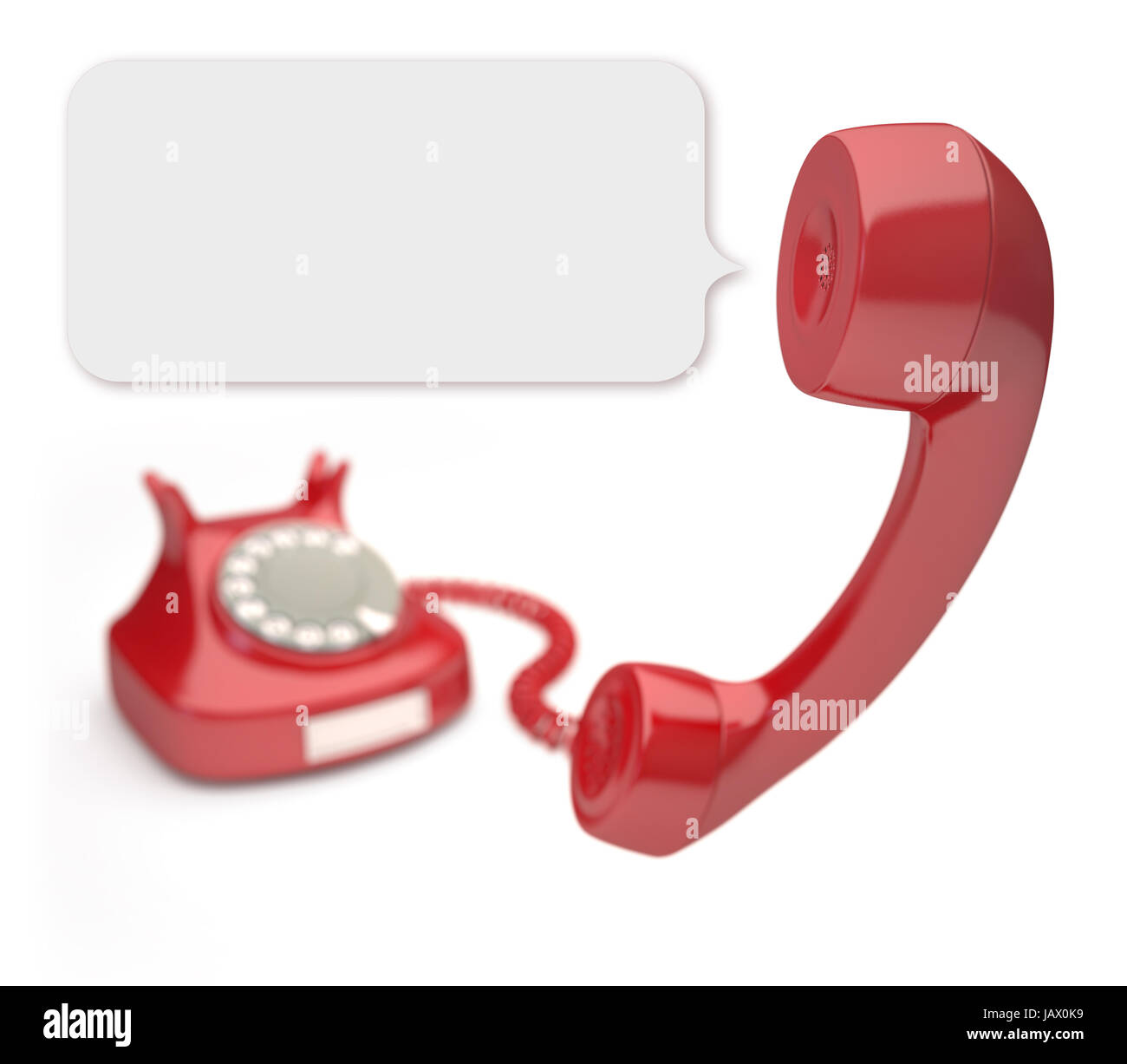 Red phone with focus on the balloon from speaker Stock Photo - Alamy