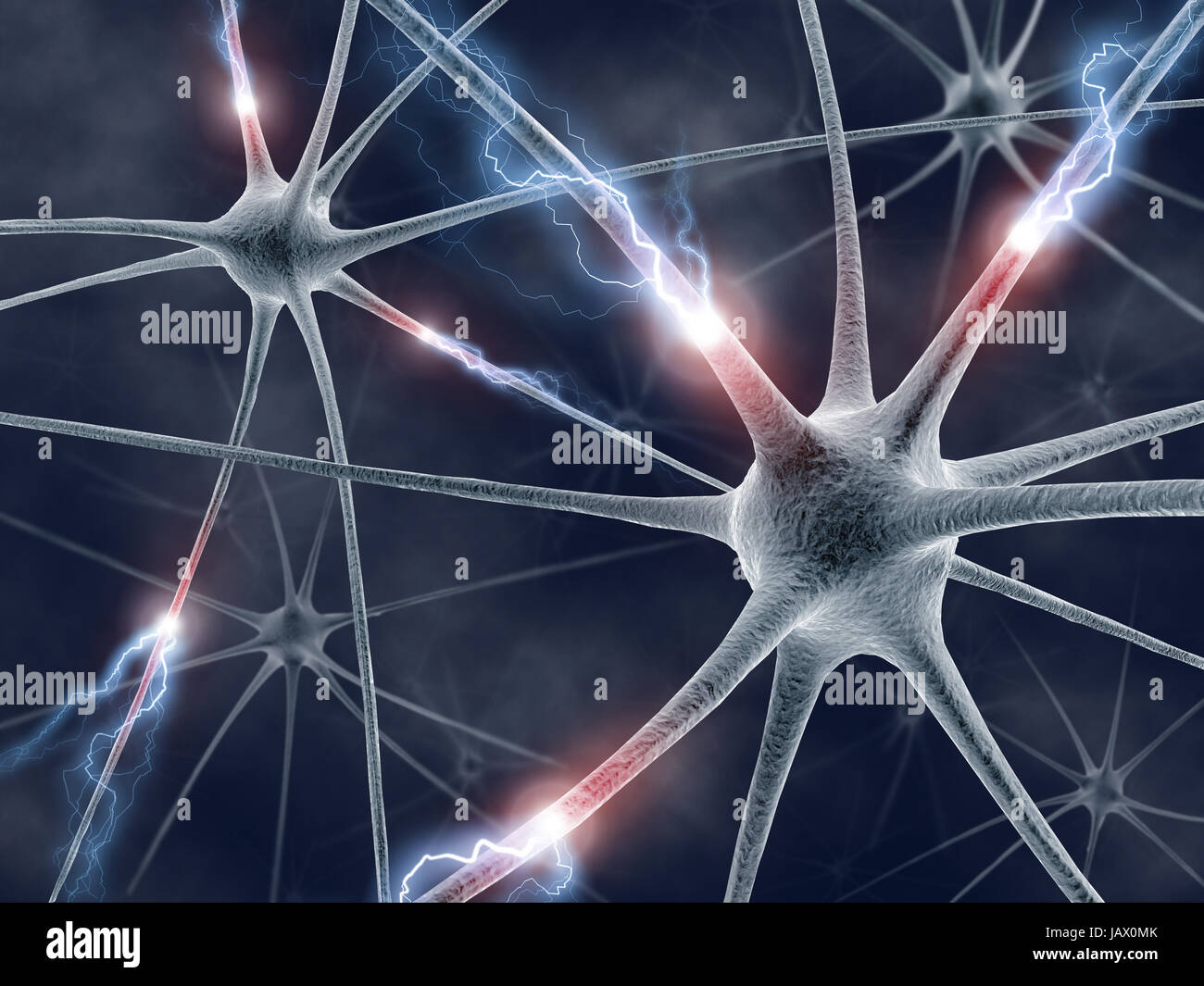 Image concept of neuron generating electrical pulses Stock Photo - Alamy