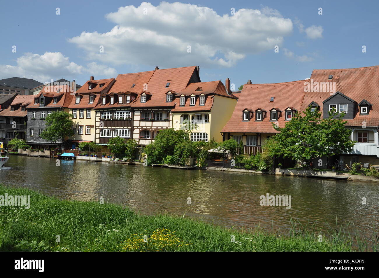 Regnitz, Bamberg, franken, bayern, fluss, bach, schiff, ausflugsschiff ...