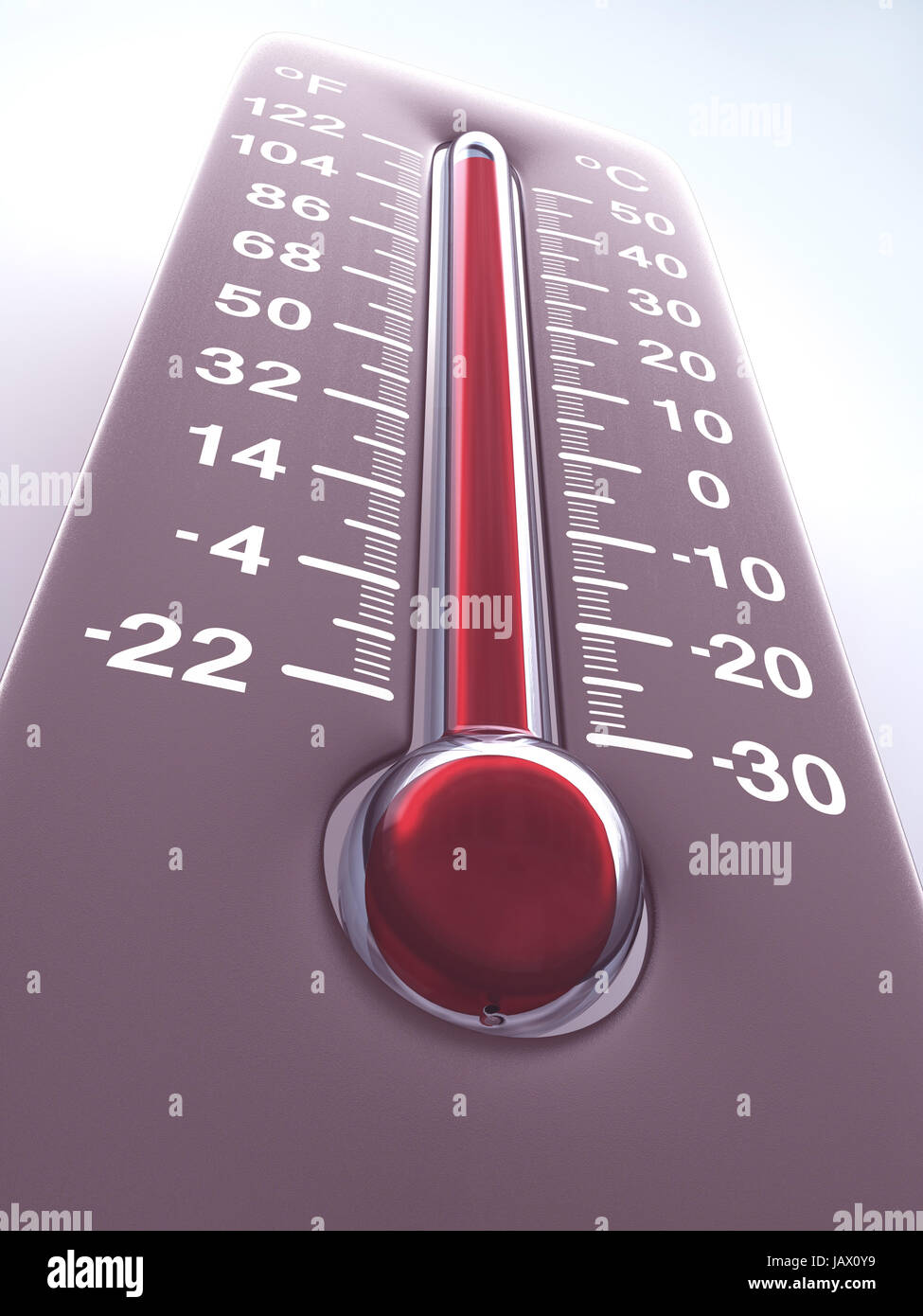 Thermometer turning red because of high temperature Stock Photo - Alamy