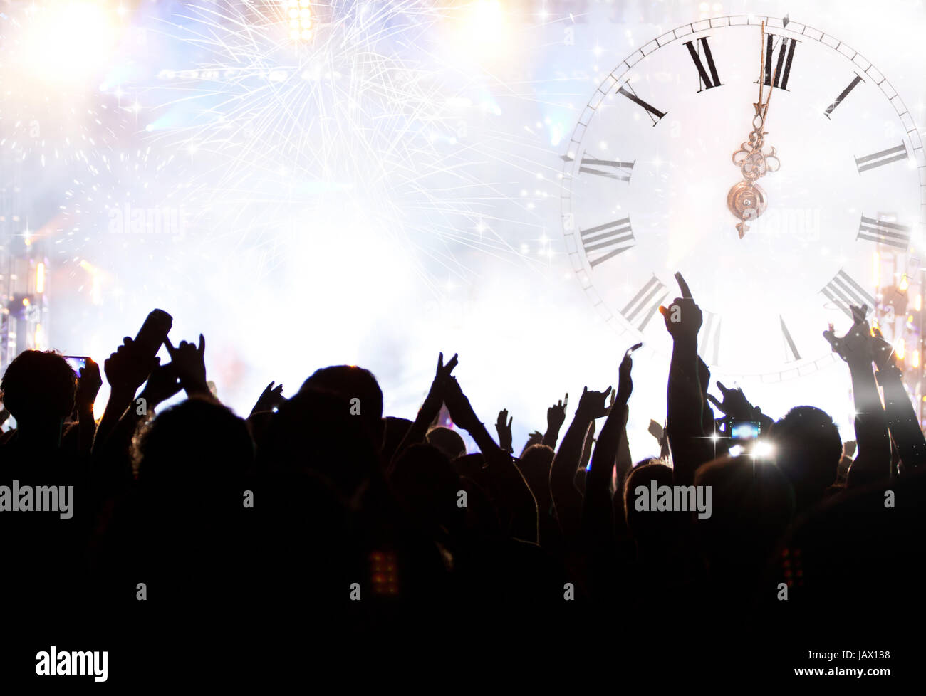 New Year's Eve at midnight in the crowd Stock Photo - Alamy