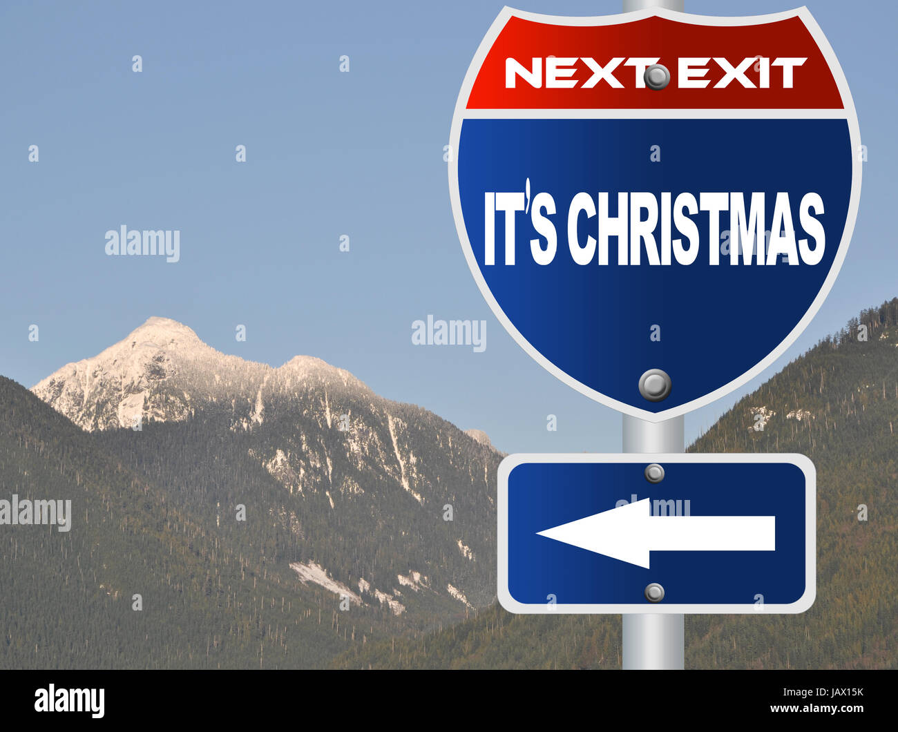 It's Christmas Road Sign Stock Photo - Alamy