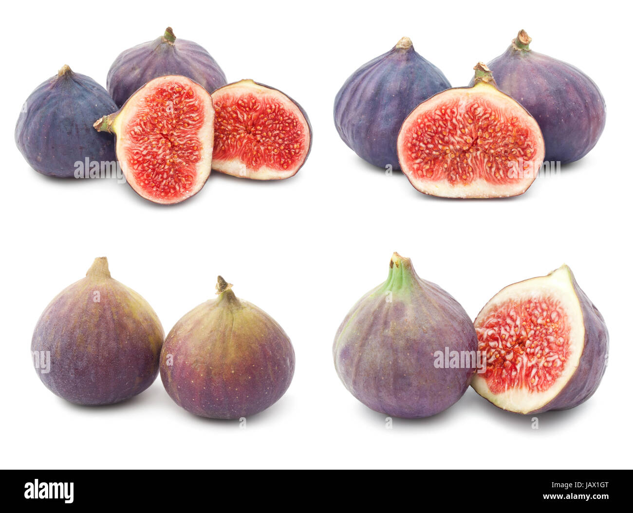 Collection of fresh fig fruits isolated on white background Stock Photo ...