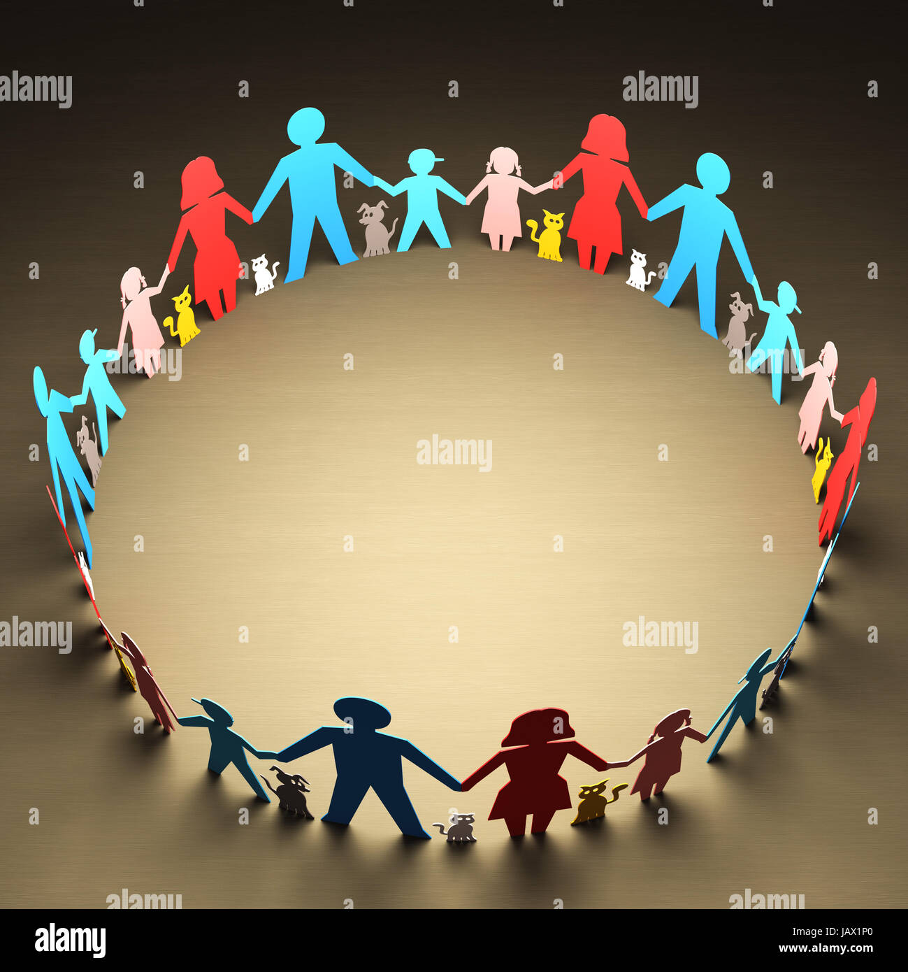 Happy family forming circle unity hi-res stock photography and images ...