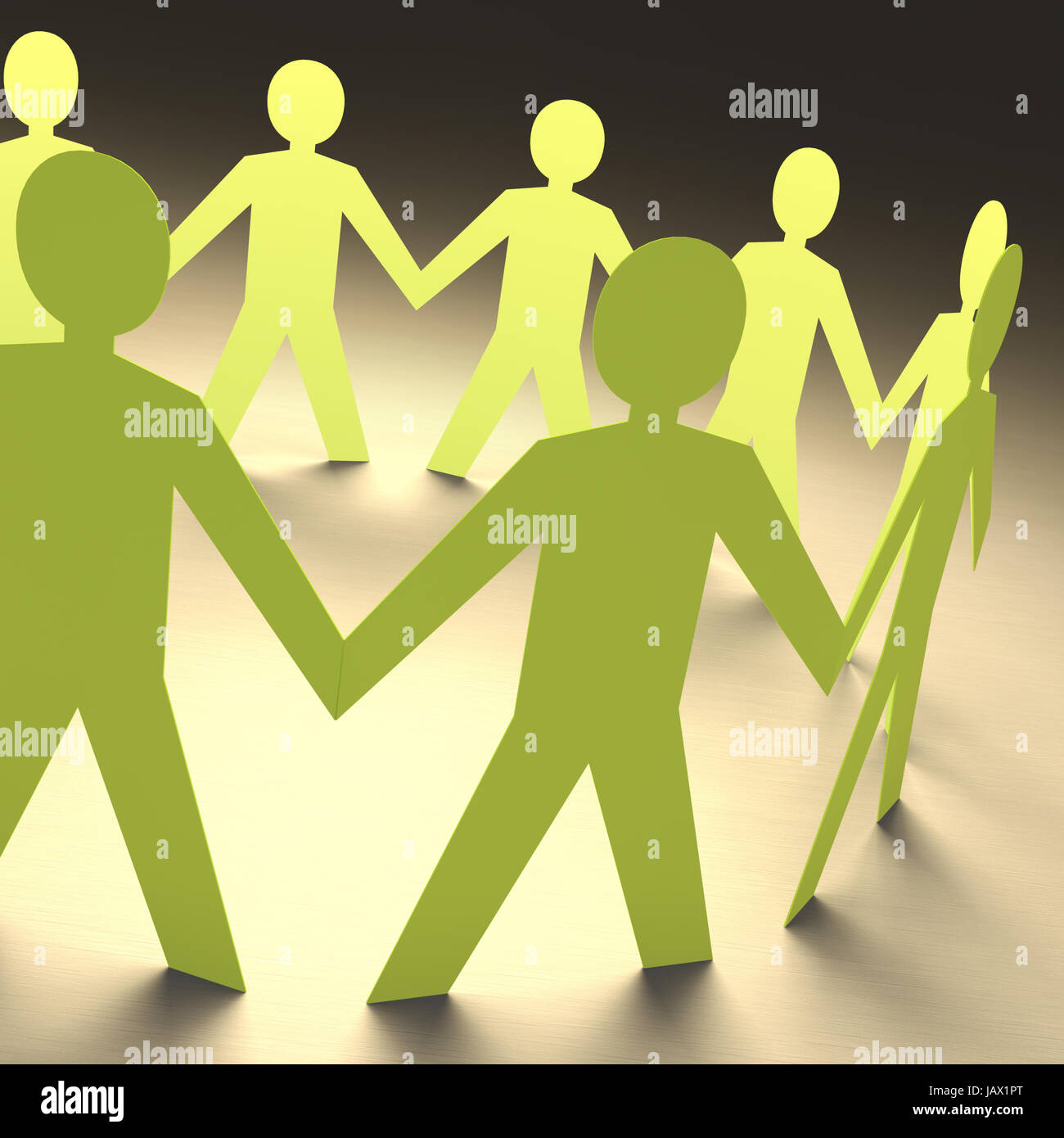 Cutout paper people forming a circle of union Stock Photo - Alamy