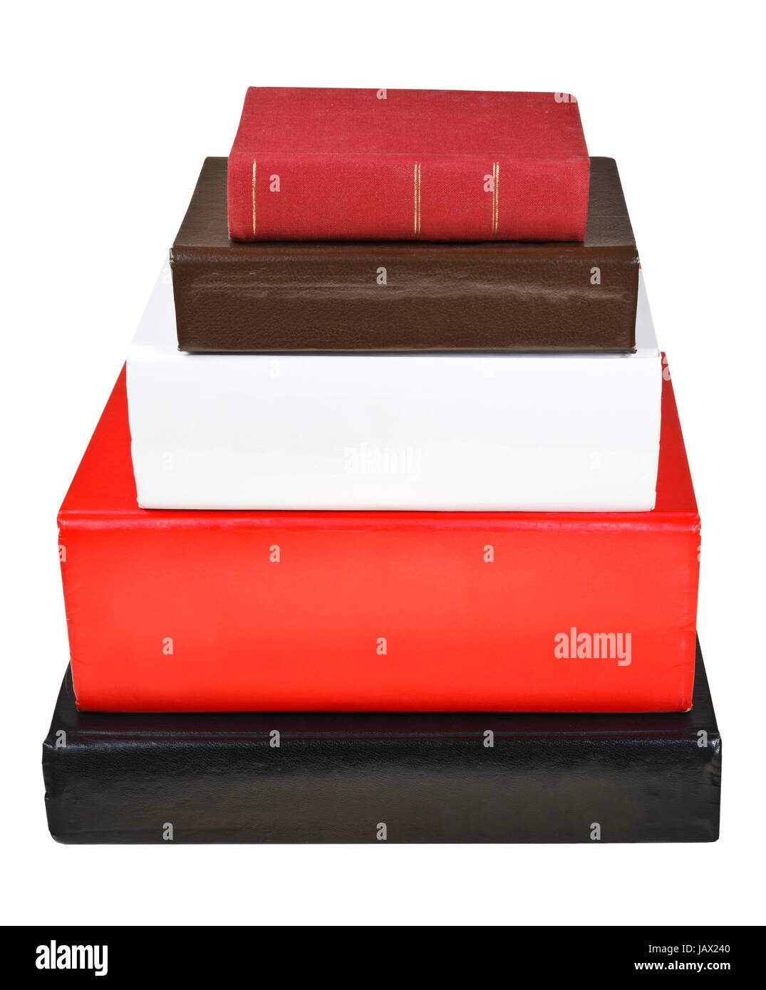 stack different sizes books isolated on white background Stock Photo ...