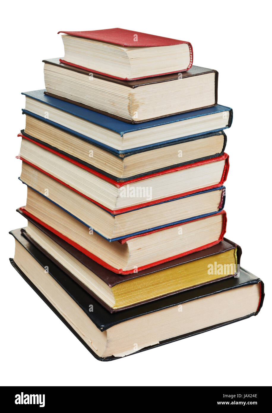 stack of books isolated on white background Stock Photo - Alamy