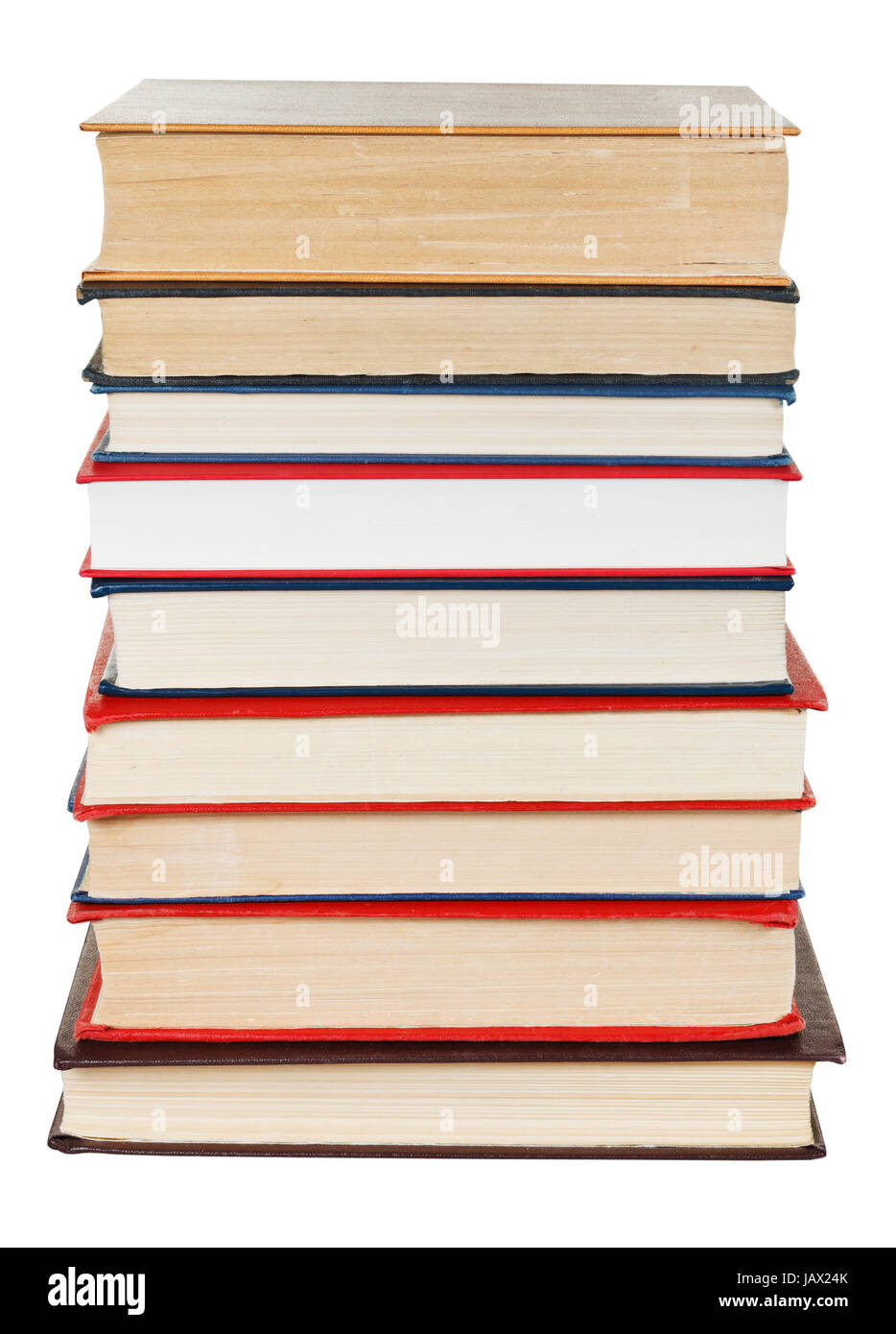 stack of books isolated on white background Stock Photo - Alamy