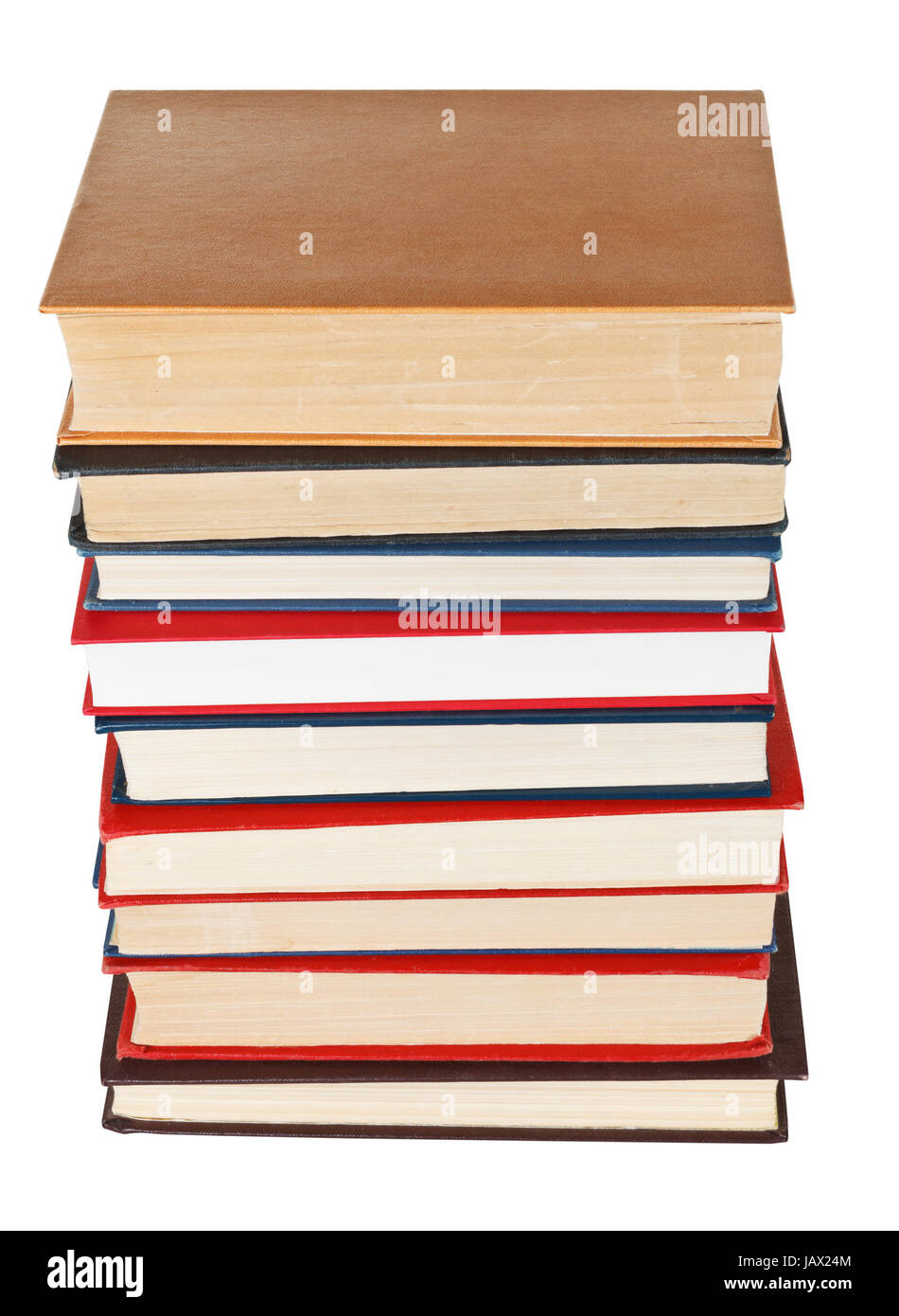stack of books isolated on white background Stock Photo - Alamy