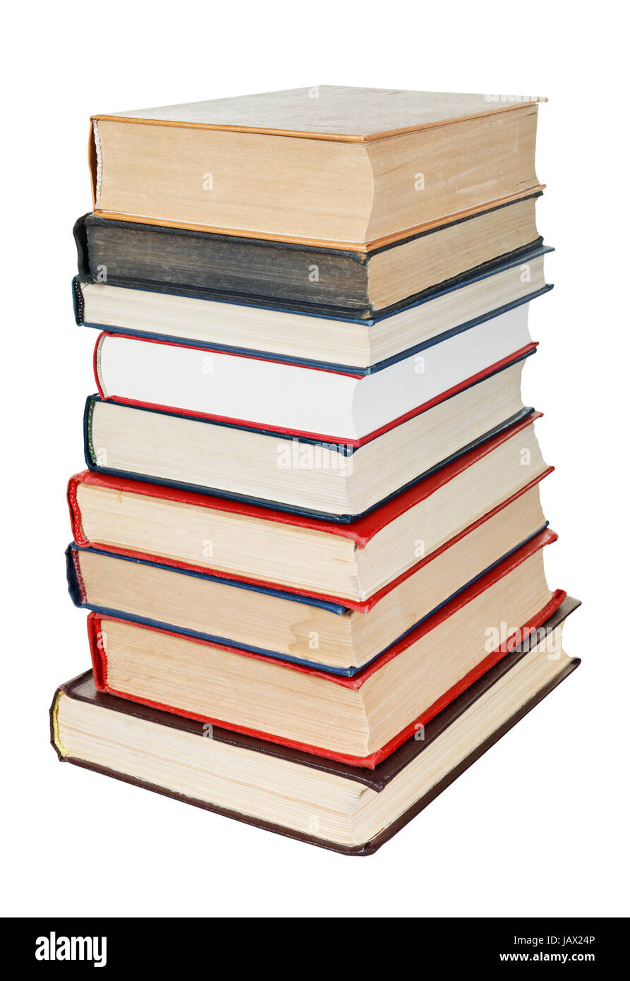 stack of books isolated on white background Stock Photo - Alamy