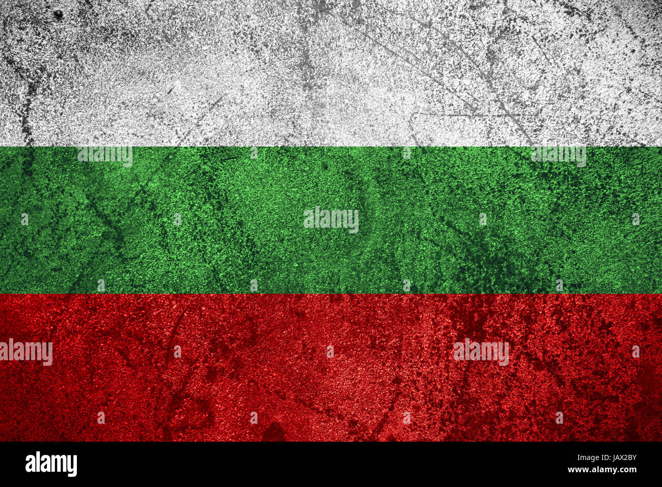 flag of Bulgaria or Bulgarian banner on rough metal background Stock ...