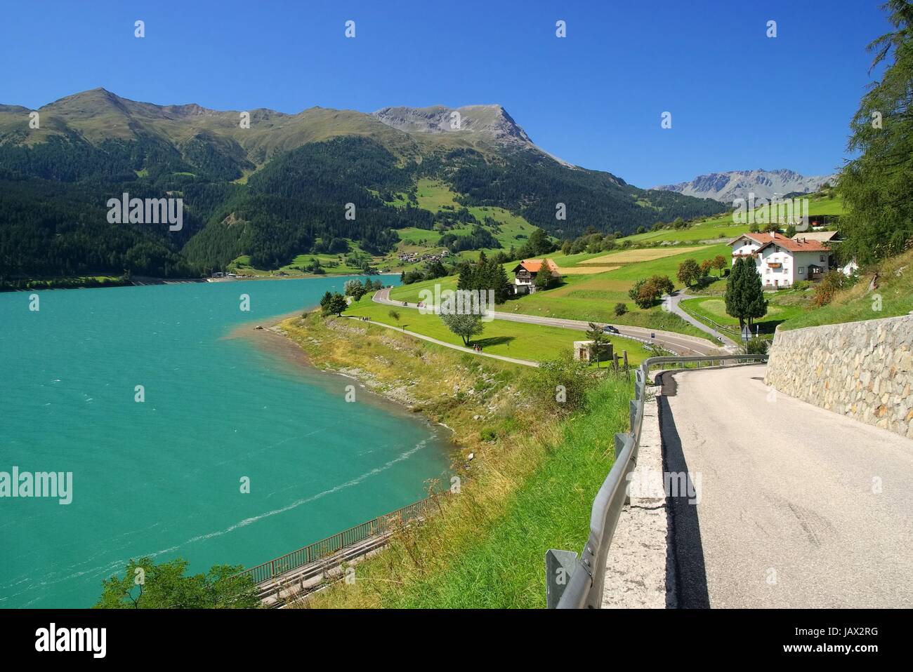 Reschensee - lake Reschensee 09 Stock Photo - Alamy