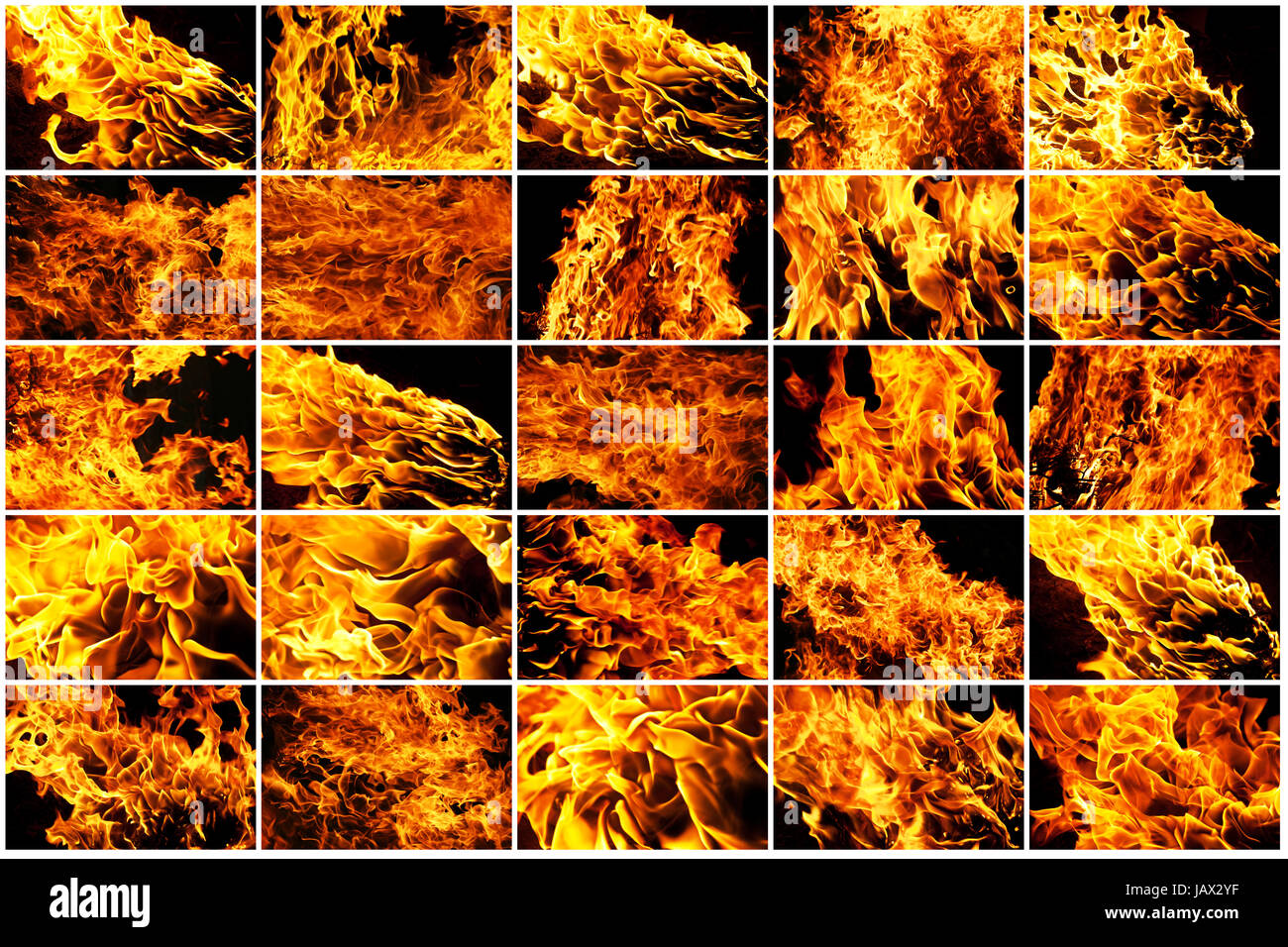 Beautiful yellow and orange hot fire on black background Stock Photo ...