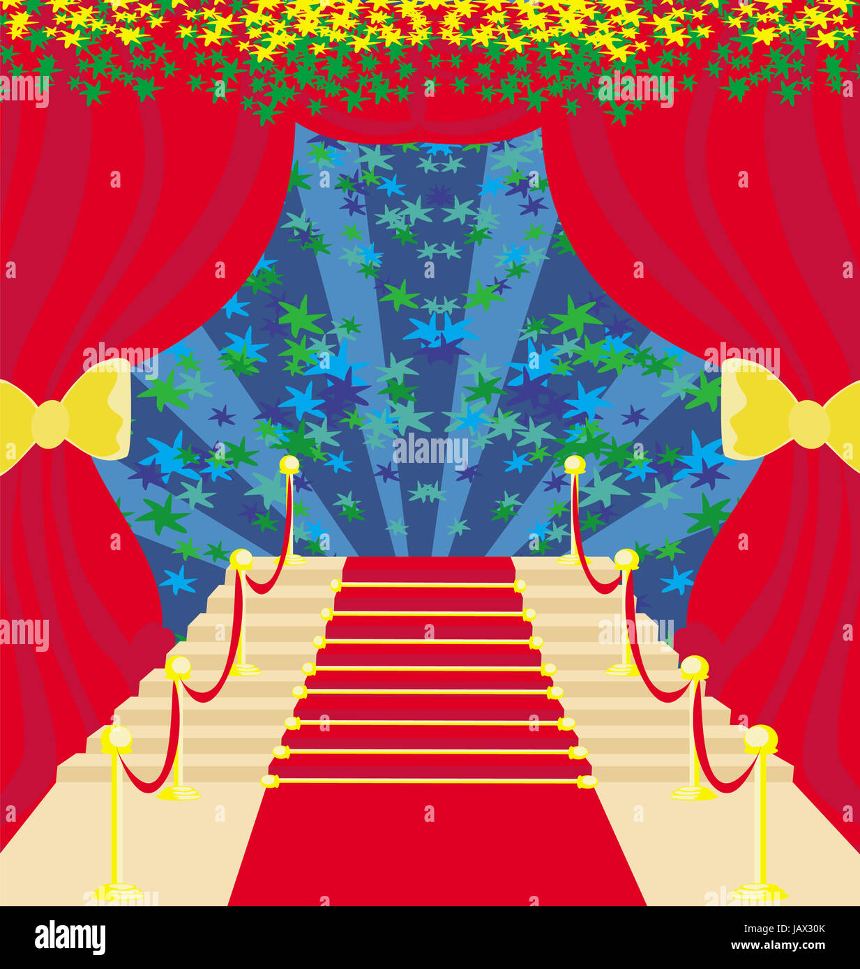 Movie star symbol on a red carpet representing Hollywood premier grand ...