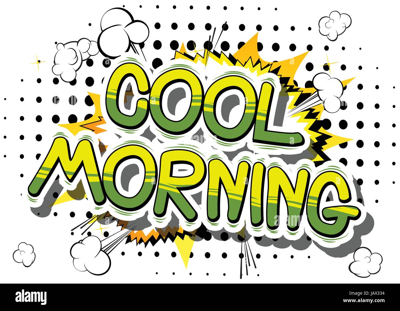 Cool Morning - Comic book style phrase on abstract background Stock ...