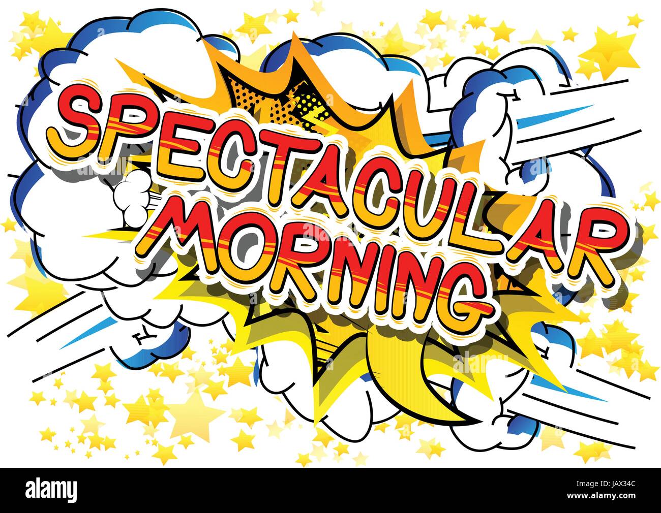 Spectacular Morning - Comic book style phrase on abstract background ...