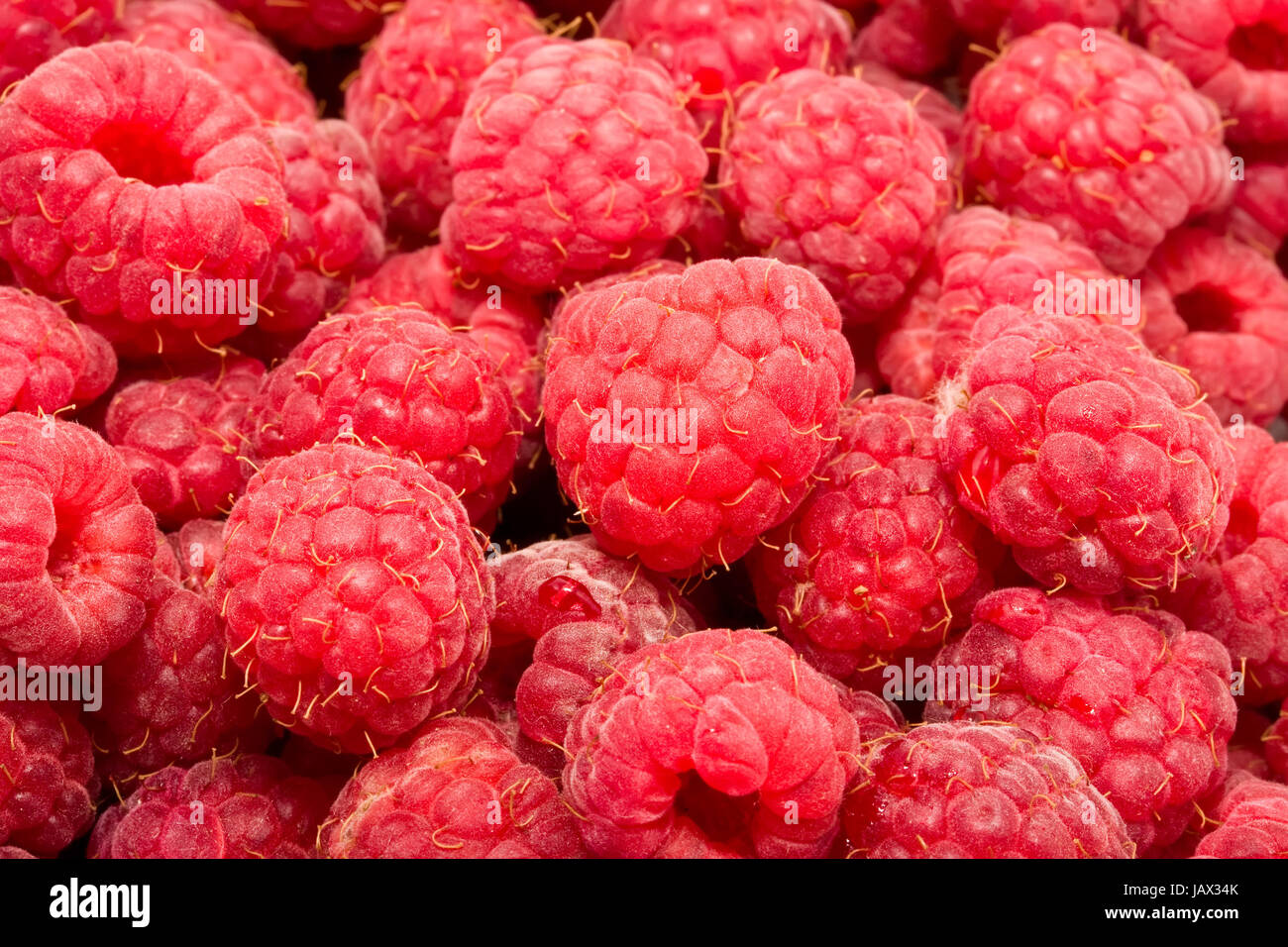 Many fresh red raspberries making beautiful background Stock Photo - Alamy