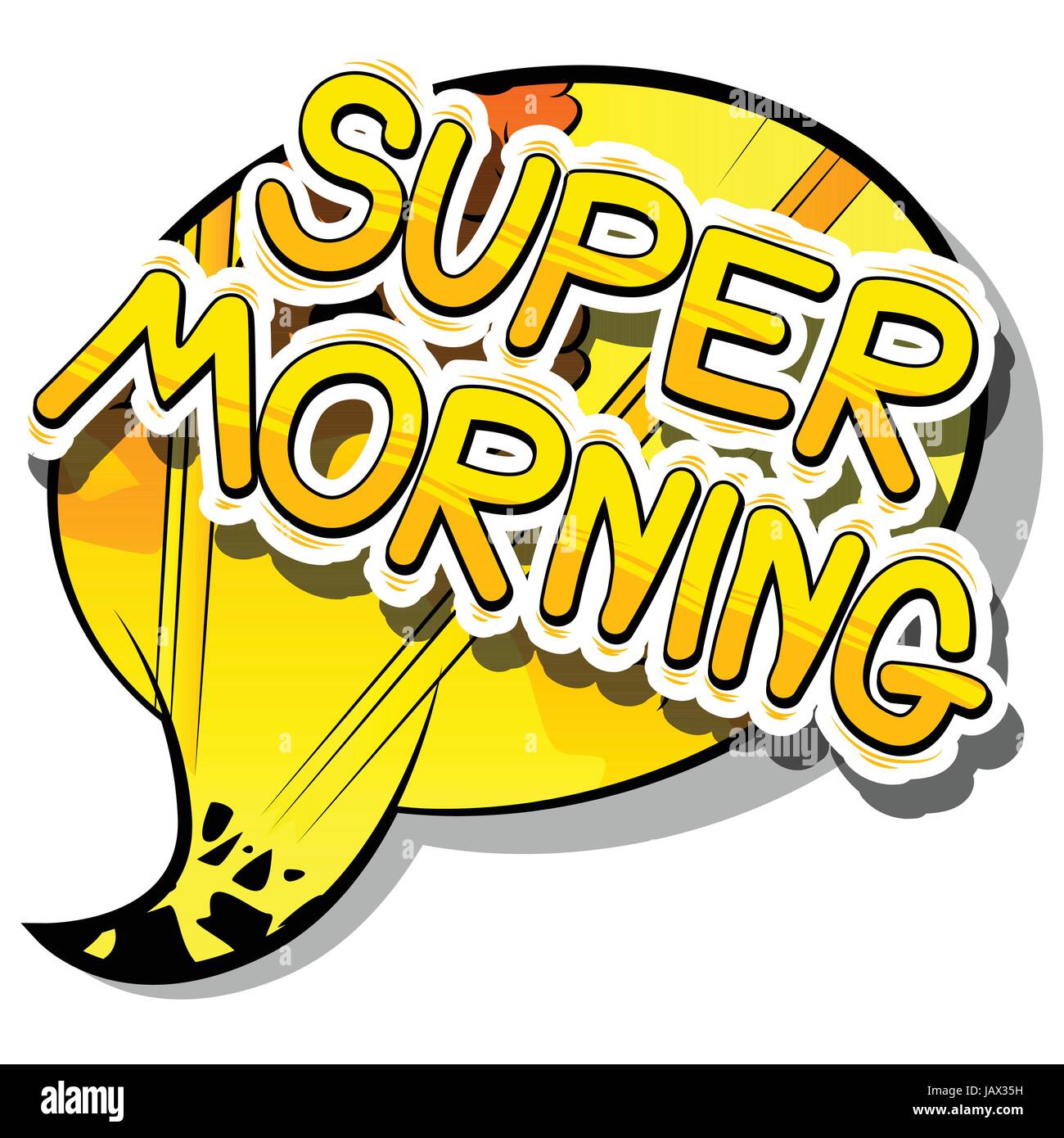 Super Morning - Comic book style phrase on abstract background Stock ...