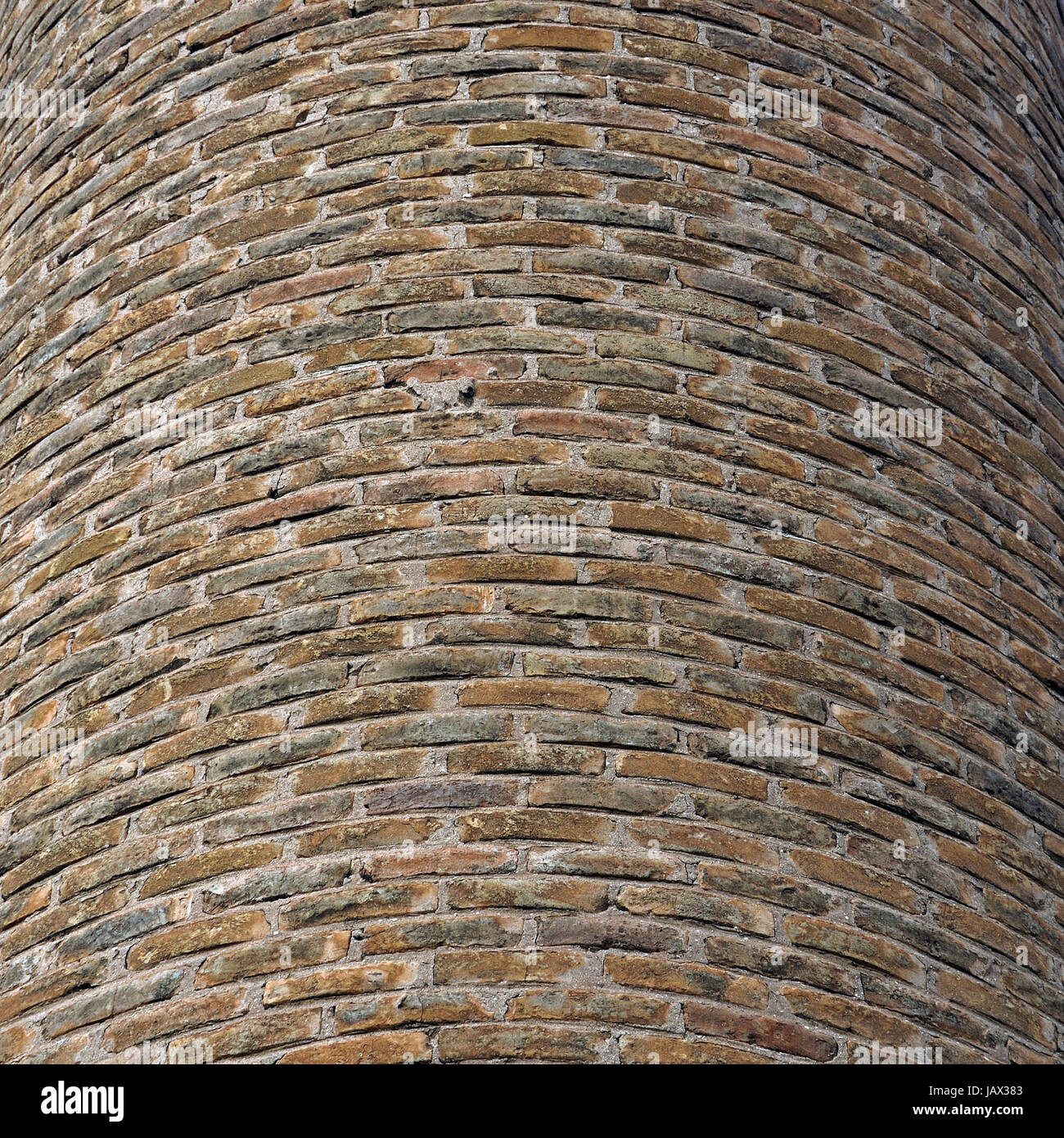 Curved brick wall background texture. Factory chimney detail Stock ...