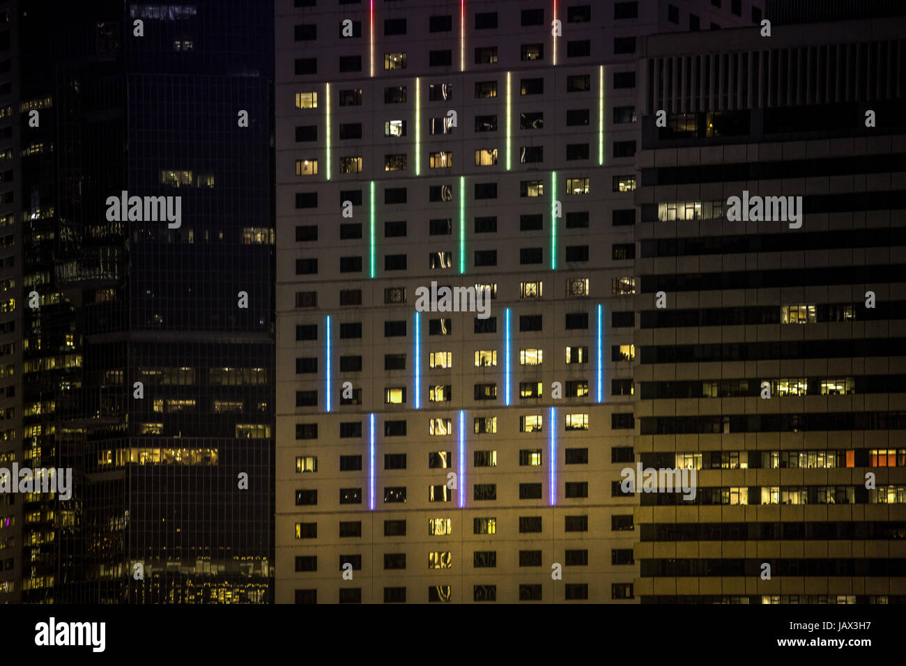 Office building window close up at night Stock Photo - Alamy