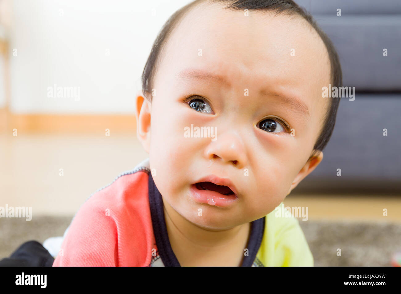 Asian baby boy crying Stock Photo - Alamy