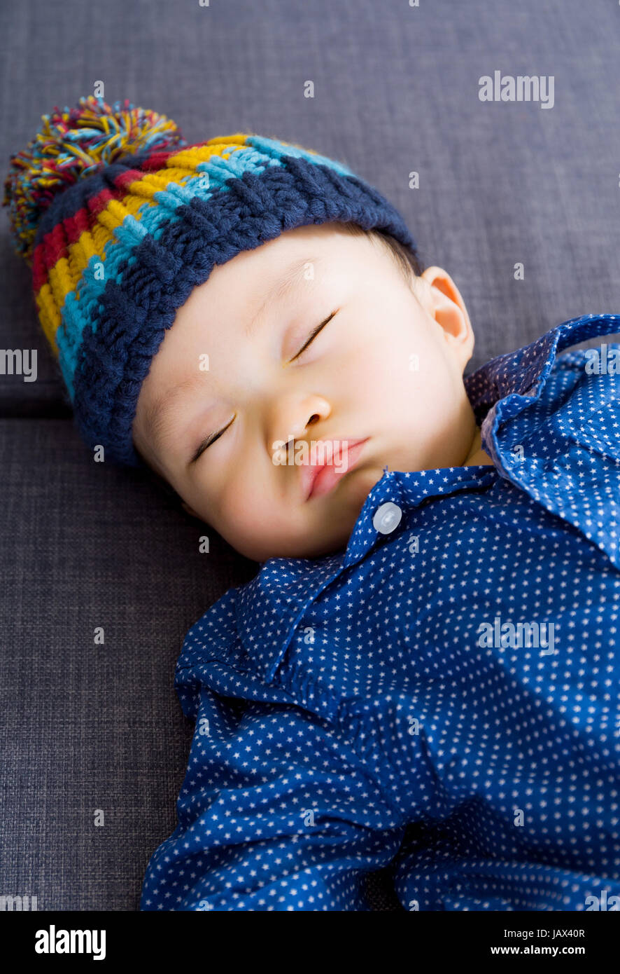 Asian baby boy sleeping Stock Photo - Alamy