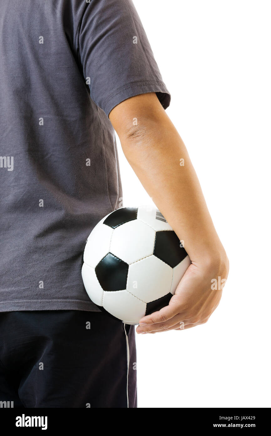 Back view of man with soccer ball Stock Photo - Alamy