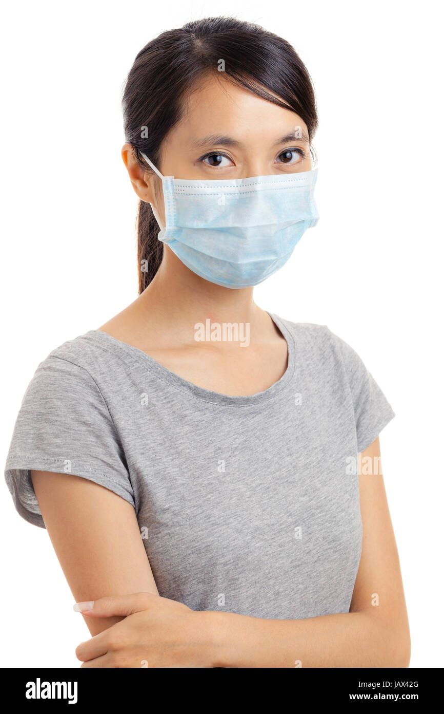 Asian woman wear face mask Stock Photo - Alamy