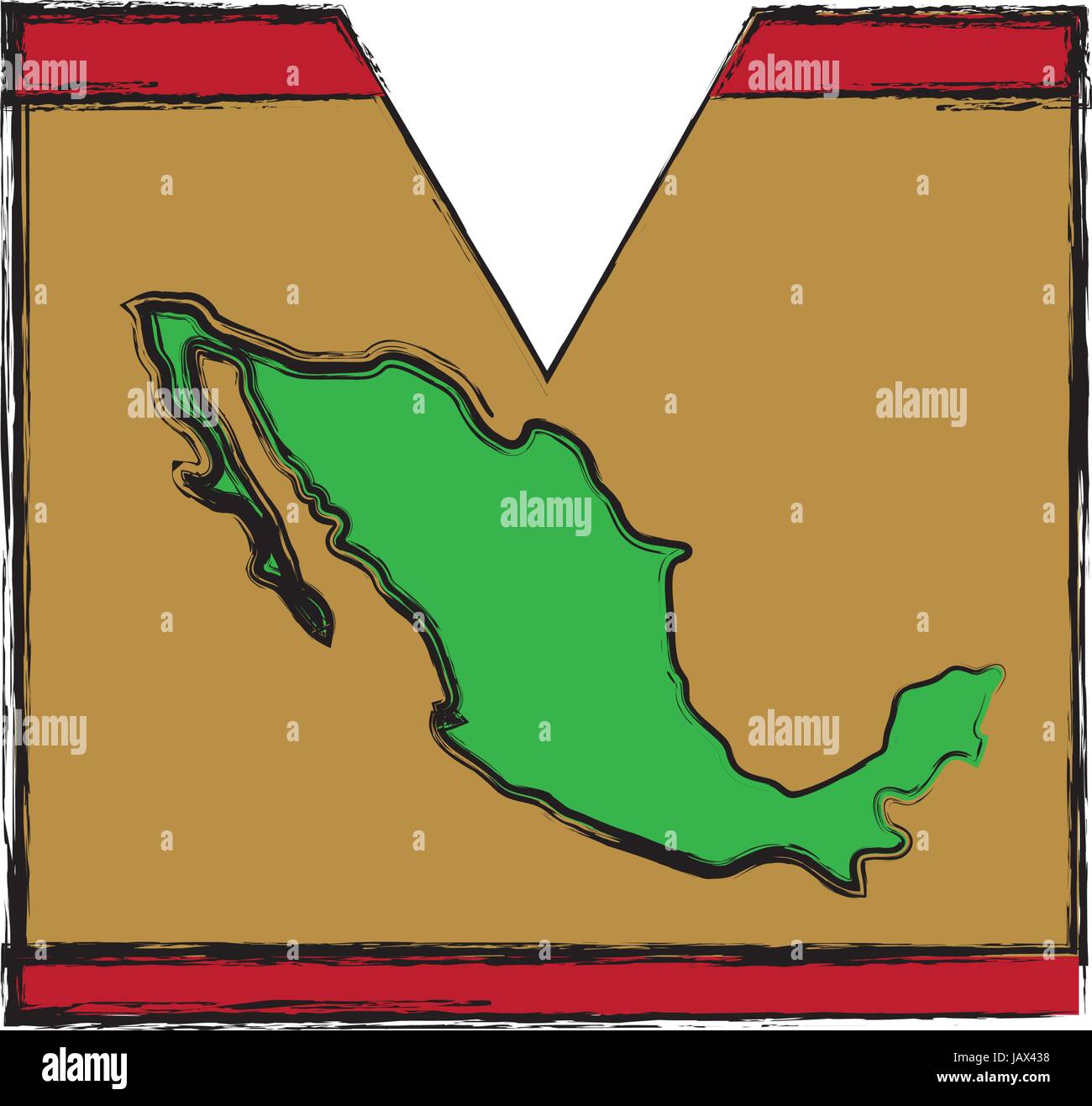 Historic Map Mexico Stock Vector Images - Alamy