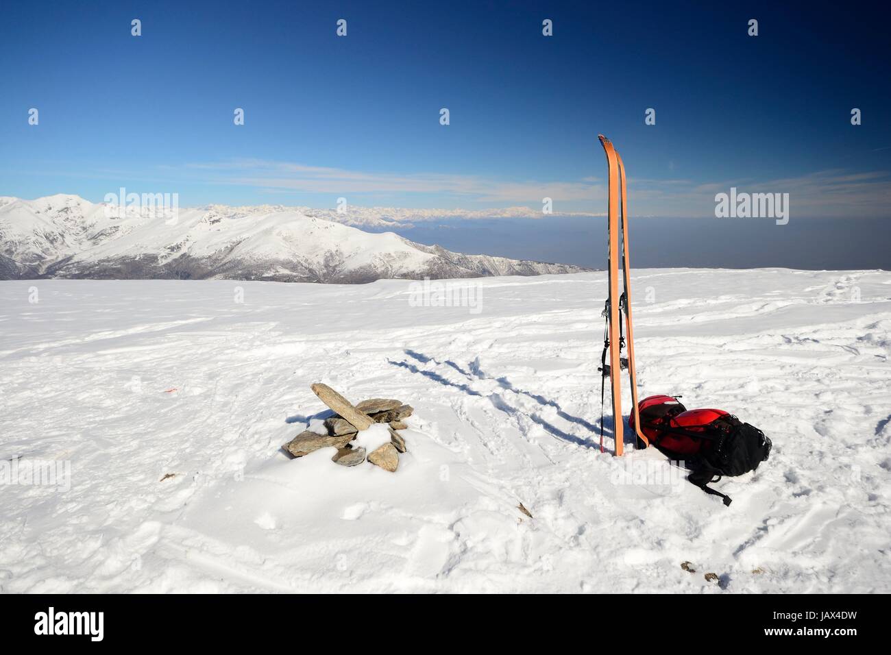 Back country ski in scenic alpine backgrounds Stock Photo - Alamy
