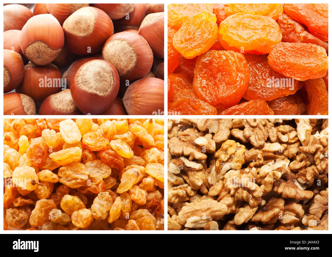 Collection of dried fruits and nuts backgrounds Stock Photo - Alamy